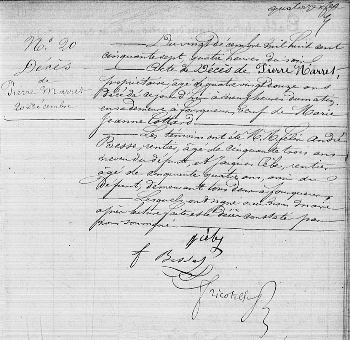 Pierre Marret, son décès | Les Marret